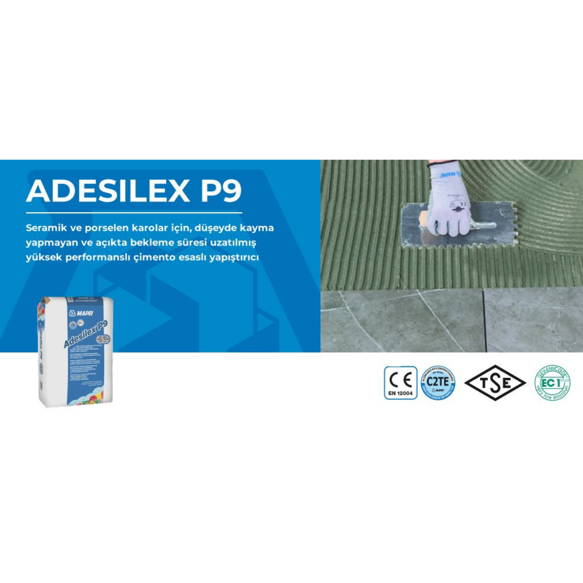 Mapei Adesilex P9 Gri 25 Kg (Seramik Karolar İçin Yüksek Performanslı ...